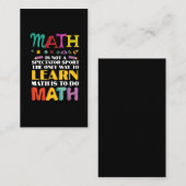 Math Teacher Mathematical Study Student School Business Card | Zazzle