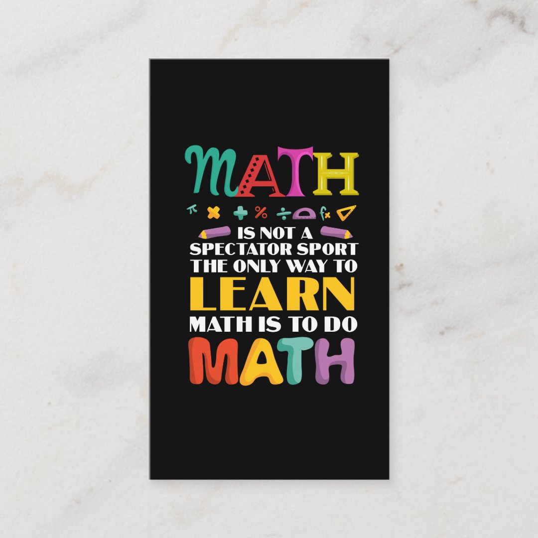 Math Teacher Mathematical Study Student School Business Card | Zazzle