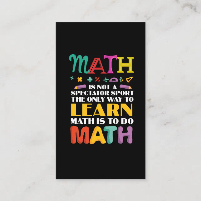 Math Teacher Mathematical Study Student School Business Card | Zazzle