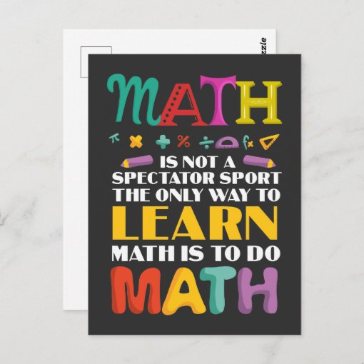 Math Teacher Mathematical Study Student School Postcard | Zazzle