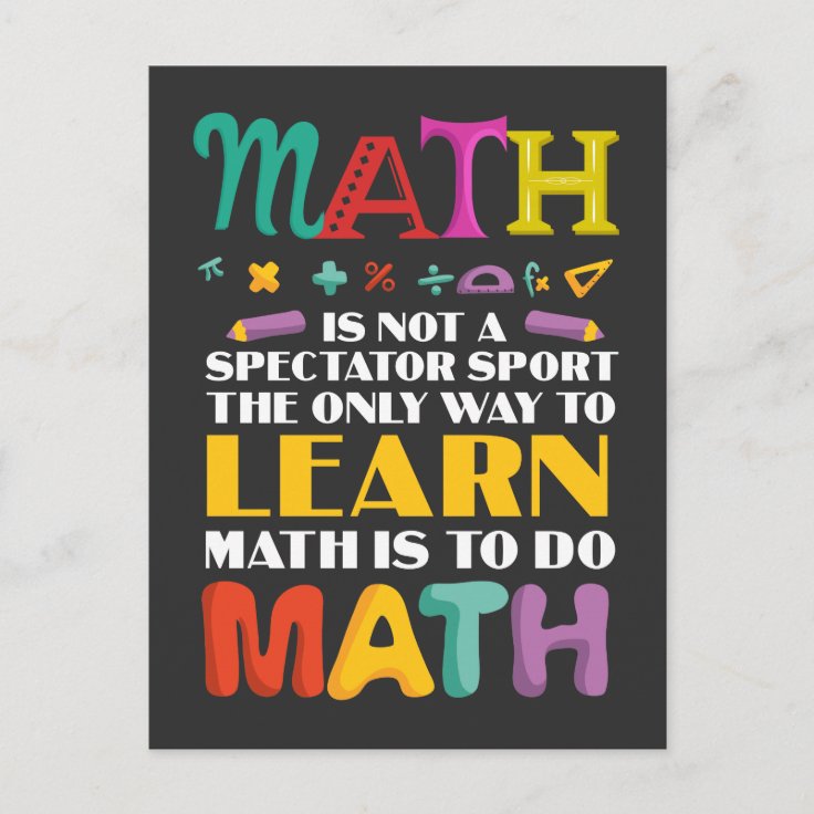 Math Teacher Mathematical Study Student School Postcard | Zazzle