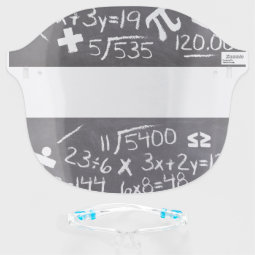 Math Teacher Mathematics Symbols on Chalkboard Face Shield | Zazzle