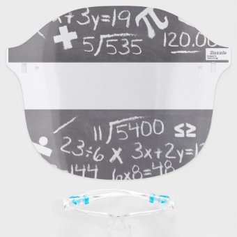 Math Teacher Mathematics Symbols on Chalkboard Face Shield | Zazzle