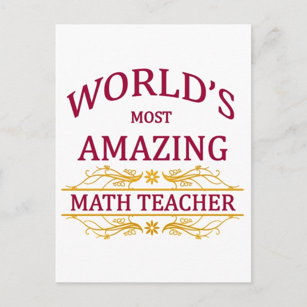 Worlds Best Math Teacher Postcards - No Minimum Quantity | Zazzle
