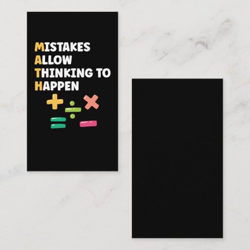 Math Teacher Preschool Mathematician Business Card | Zazzle