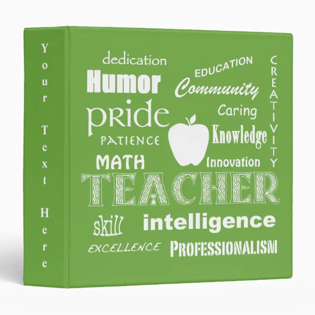 Math Teacher Pride-Attributes/Lime Green Binder | Zazzle