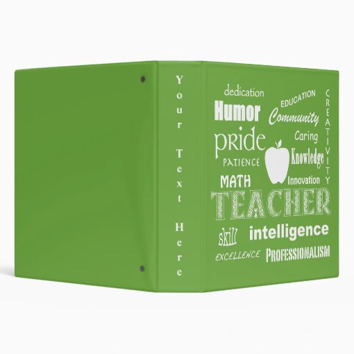 Math Teacher Pride-Attributes/Lime Green Binder | Zazzle