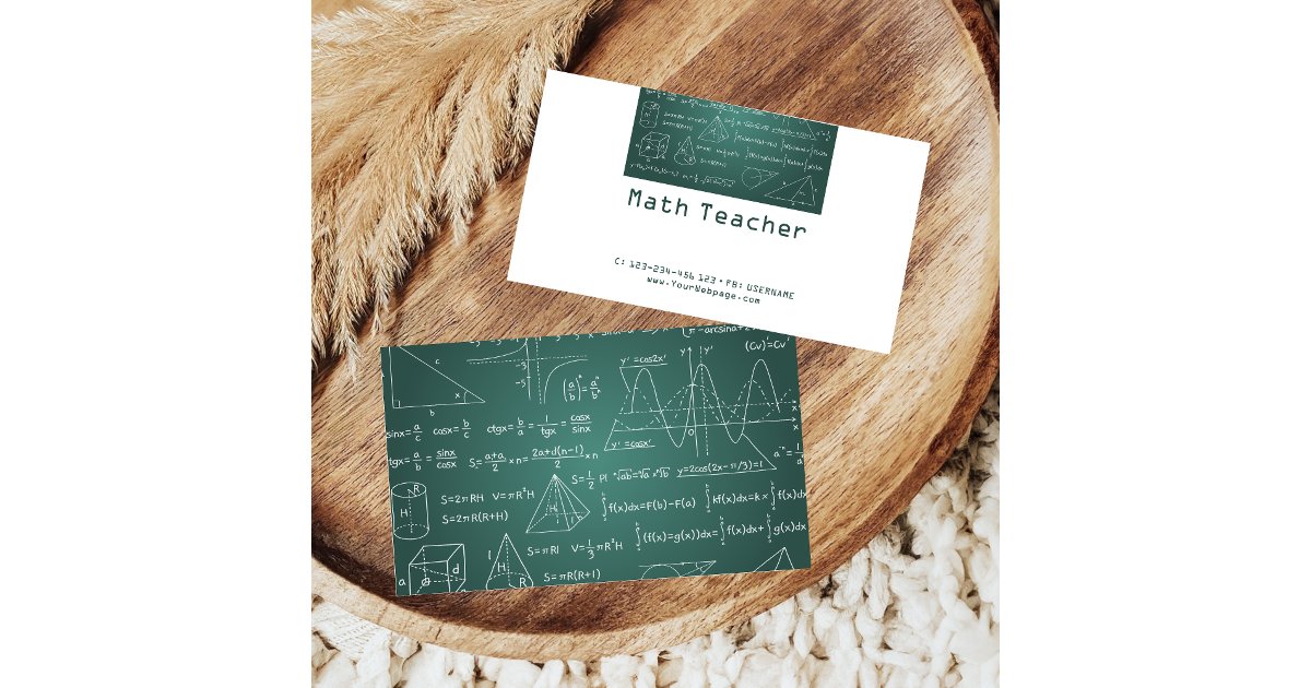 Math teacher private lessons business card | Zazzle
