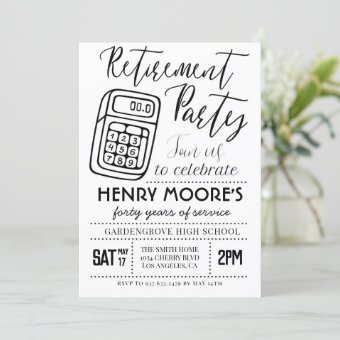 Math Teacher Retirement Party Invitation | Zazzle