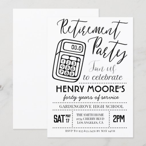 Math Teacher Retirement Party Invitation | Zazzle