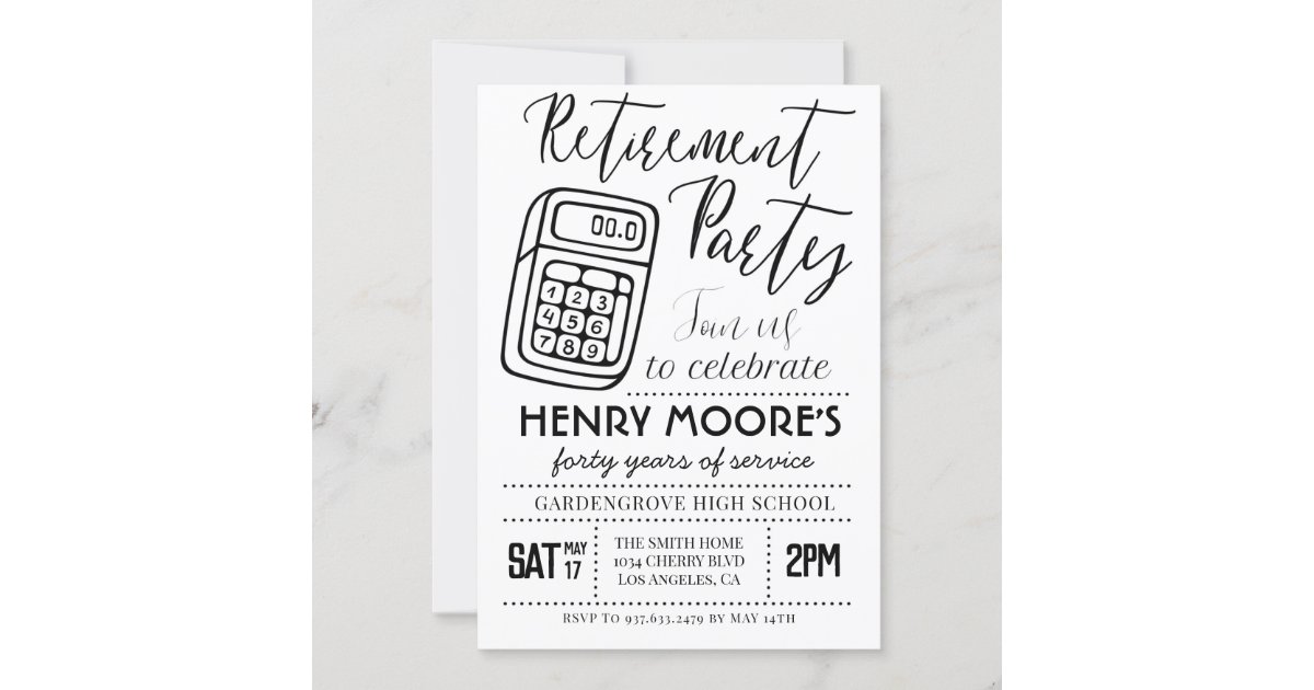 Math Teacher Retirement Party Invitation | Zazzle