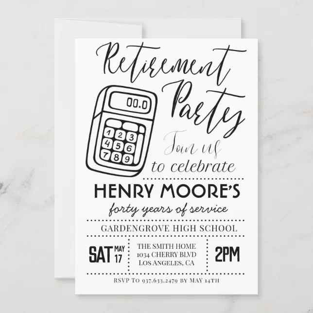 Math Teacher Retirement Party Invitation | Zazzle