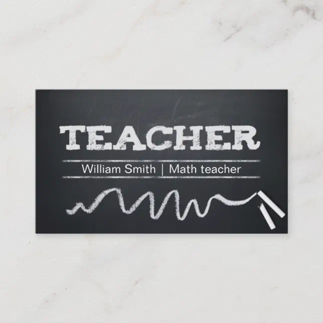 Math Teacher Tutor chalkboard Business Card | Zazzle