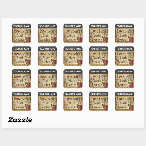 Math Teacher ‍ - Vintage Unique Style Square Sticker | Zazzle