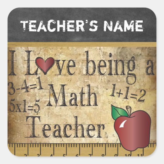 Math Teacher ‍ - Vintage Unique Style Square Sticker | Zazzle.com