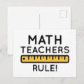 Math Teachers Rule Postcard | Zazzle