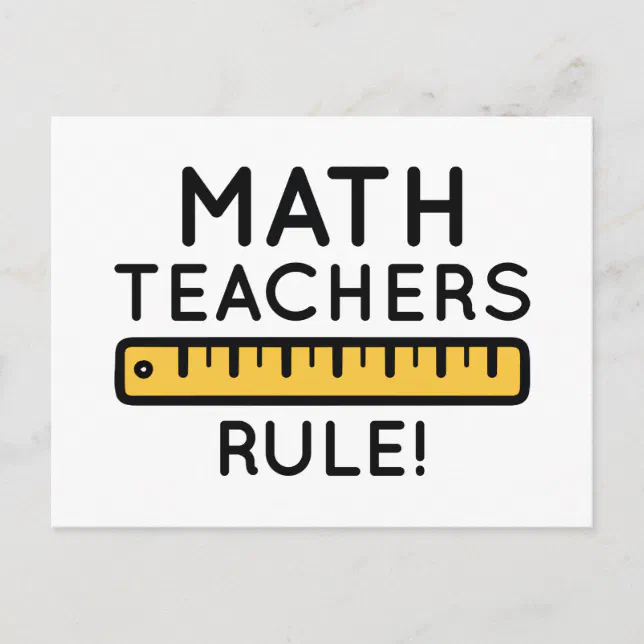 Math Teachers Rule Postcard | Zazzle