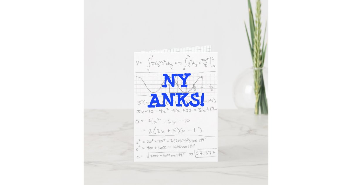 Math Thank You Card | Zazzle