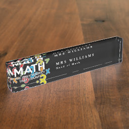 MATH THE ONLY SUBJECT THAT COUNTS DESK NAME PLATE | Zazzle