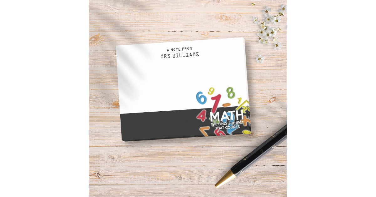 Math. The only subject that counts Post-it Notes | Zazzle
