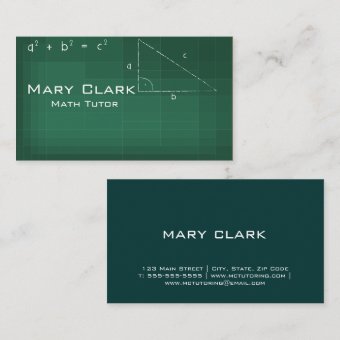 Math Tutor Business Card | Zazzle