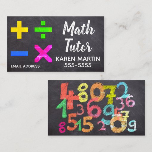 Math Tutor Business Card | Zazzle