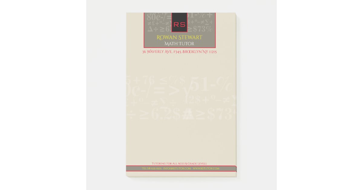Math Tutor Notes | Zazzle