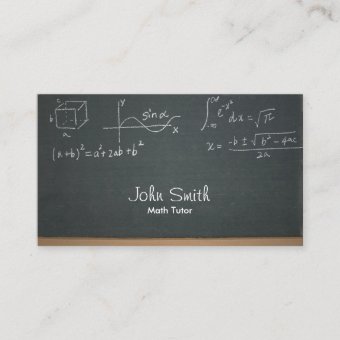Math Tutor Professional Chalkboard Business Card | Zazzle
