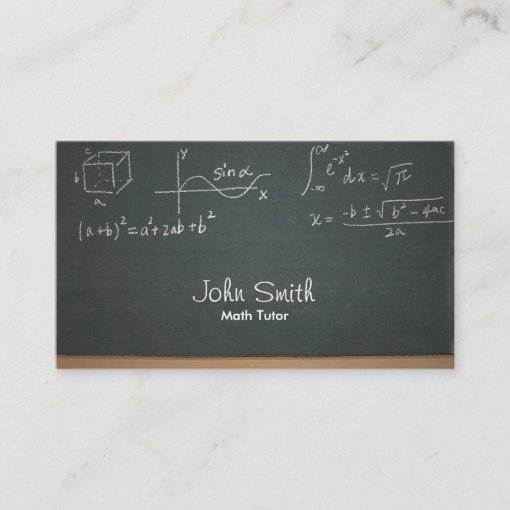 Math Tutor Professional Chalkboard Business Card | Zazzle