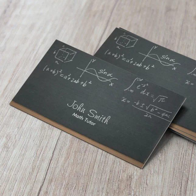 Math Tutor Professional Chalkboard Business Card | Zazzle