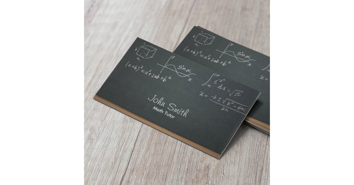 Math Tutor Professional Chalkboard Business Card | Zazzle