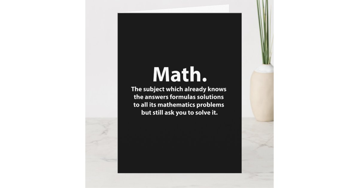 Math Typography Funny Math Greeting Card | Zazzle