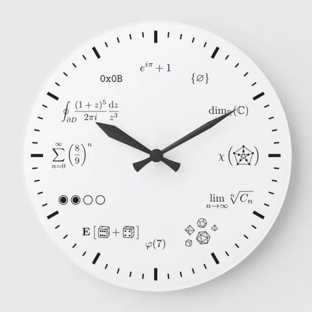 Math Wall Clock (Large) | Zazzle