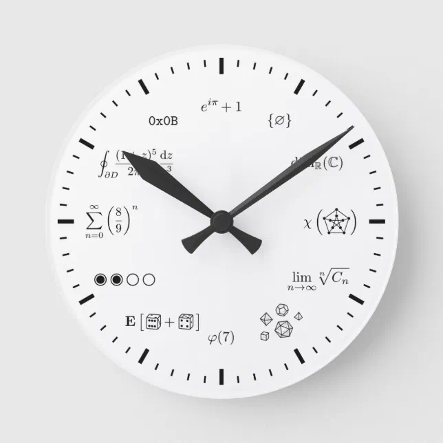 Math Wall Clock (Medium) | Zazzle