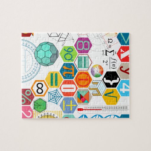 Math (white) jigsaw puzzle | Zazzle