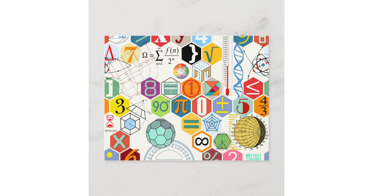Math (white) postcard | Zazzle