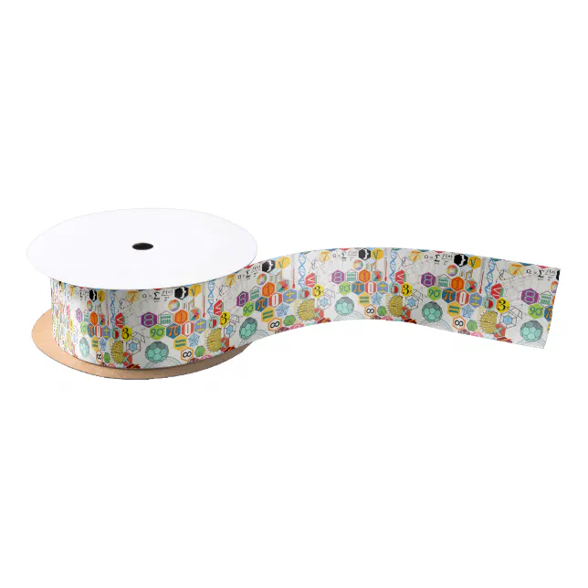 Math (white) satin ribbon | Zazzle