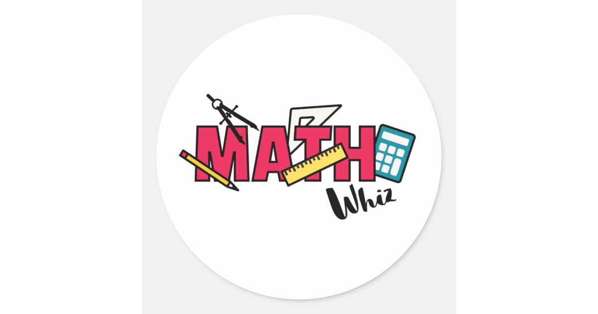 Math Whiz Classic Round Sticker | Zazzle