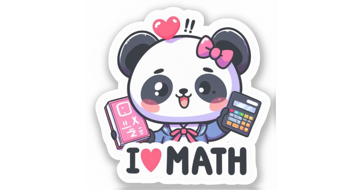 Math Whiz Panda Sticker | Zazzle