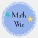 Math Wiz with Stars Classic Round Sticker | Zazzle