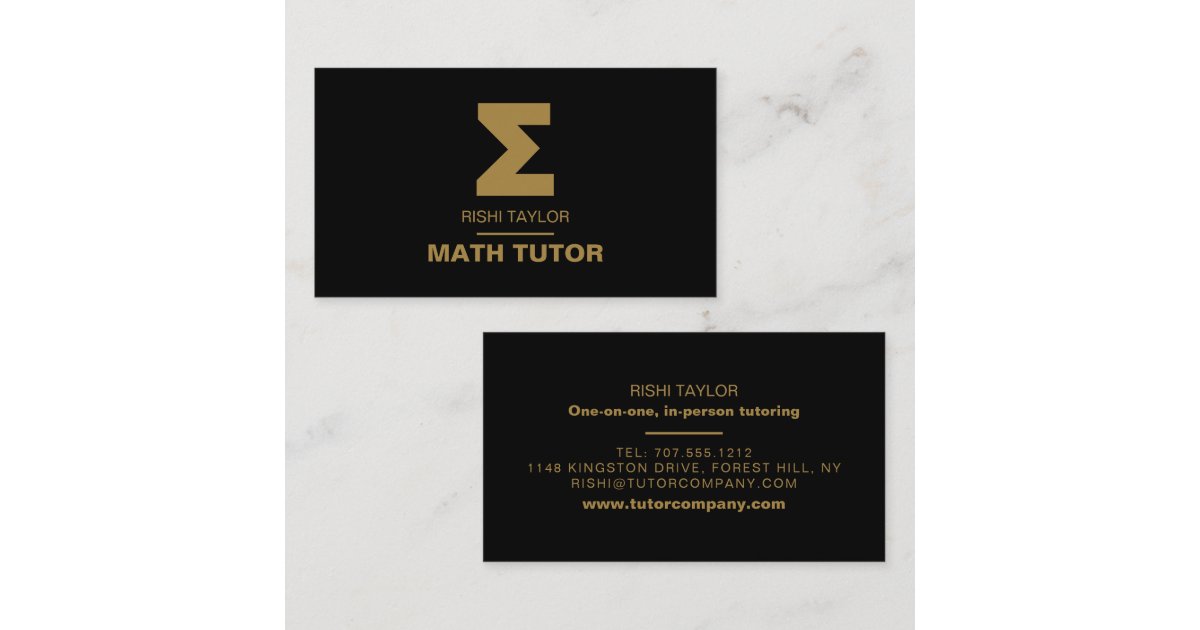 Mathematic Sigma Symbol, Math Tutor, Teacher Business Card | Zazzle