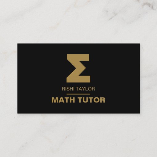 Mathematic Sigma Symbol, Math Tutor, Teacher Business Card | Zazzle