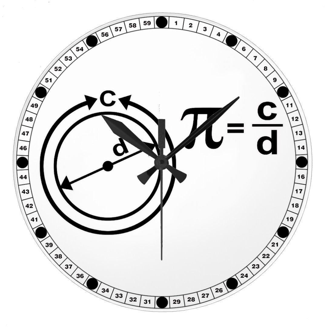 Mathematical Definition of Pi Large Clock | Zazzle
