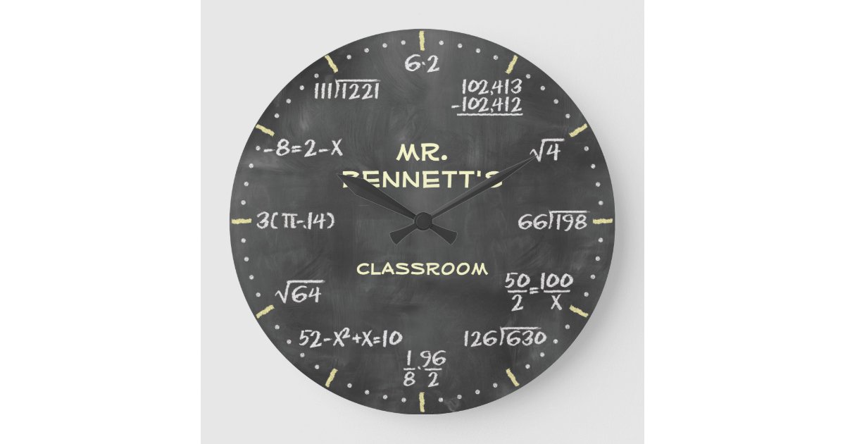Mathematical Equations Personalizable Clock | Zazzle