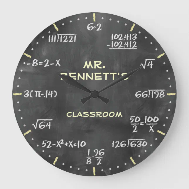 Mathematical Equations Personalizable Clock | Zazzle