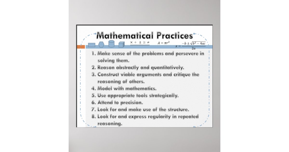 Mathematical Practices Poster | Zazzle
