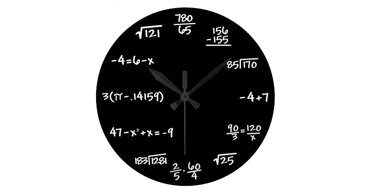 Mathematics Chalkboard Clock - Mathematician | Zazzle.com