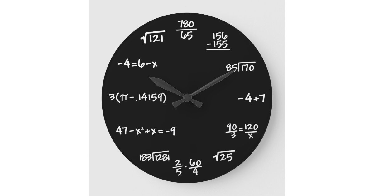 Mathematics Chalkboard Clock - Mathematician | Zazzle