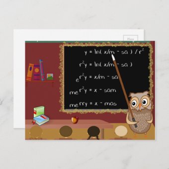 Mathematics Christmas Wish Holiday Postcard | Zazzle