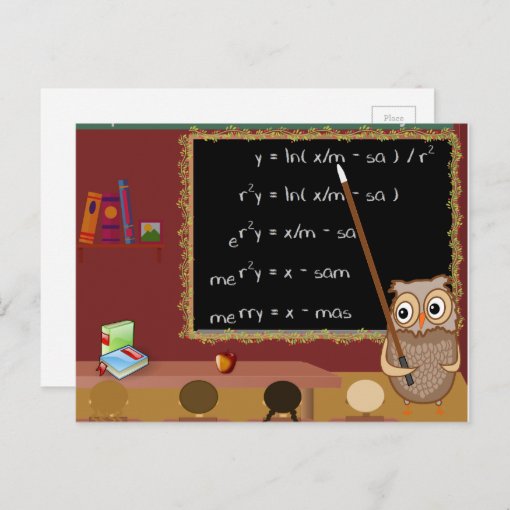 Mathematics Christmas Wish Holiday Postcard | Zazzle